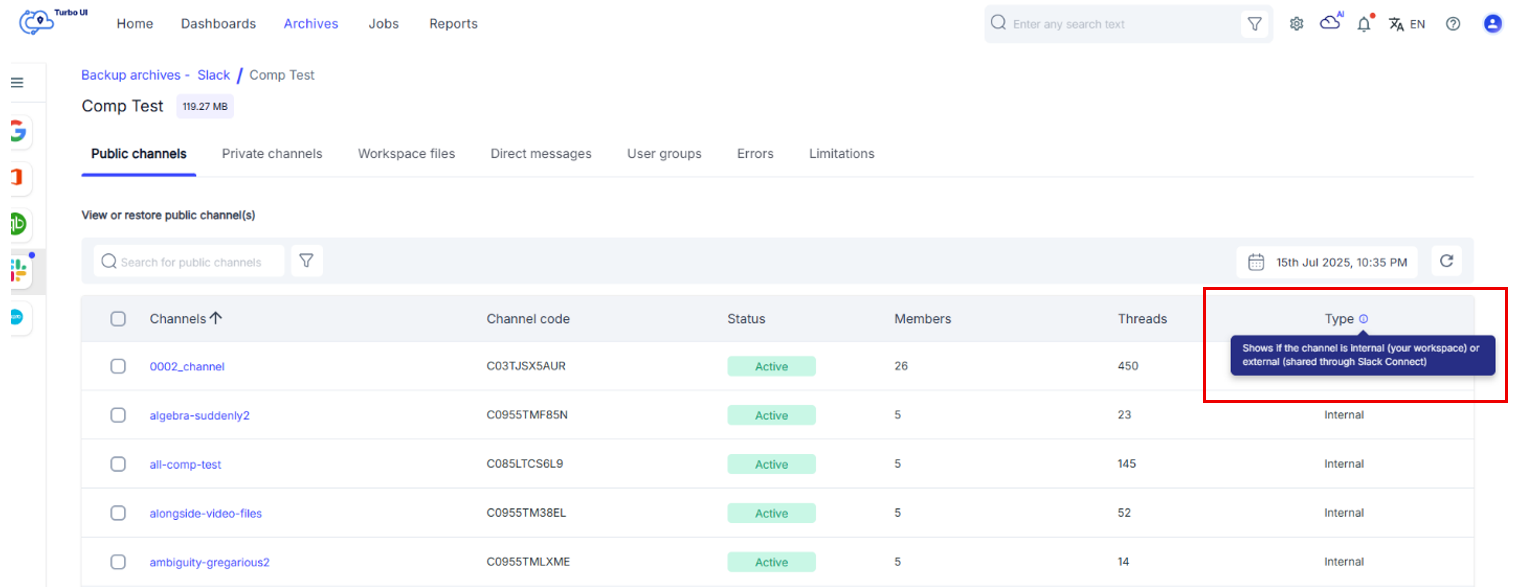 Understanding Slack Connect backups and restore in SysCloud